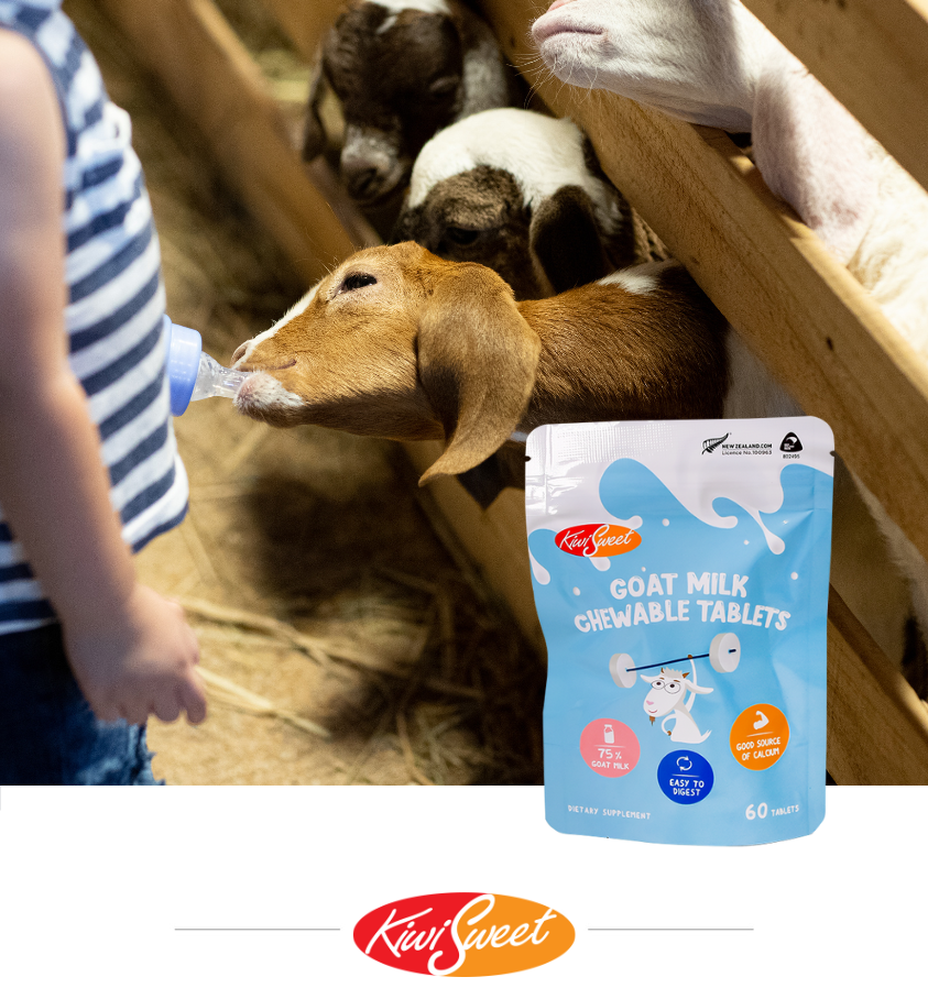 KiwiSweet Goat Milk Chewable Tablets – 60 Tabs | NZ Made